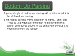 Top down and botttom up Parsing | PPTX