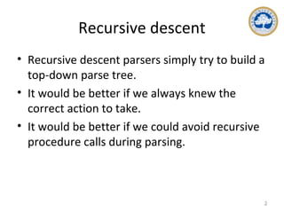 Top down parsing | PPT
