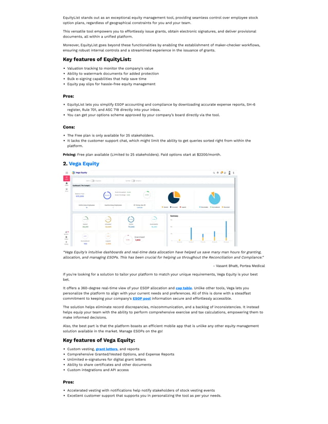 Streamline Equity Management Software - Vega Equity | PDF
