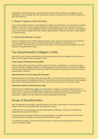 Geoinformatics Colleges in India: A Comprehensive Guide | DOCX ...