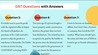 Important GST Questions and Answers by Tax Experts | PPT