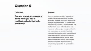 Top HR Intern Interview Questions to Ask and Their Ideal Answers | PPT