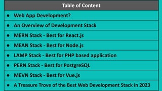 Top-Notch Web Development Tech Stacks 2023.pdf