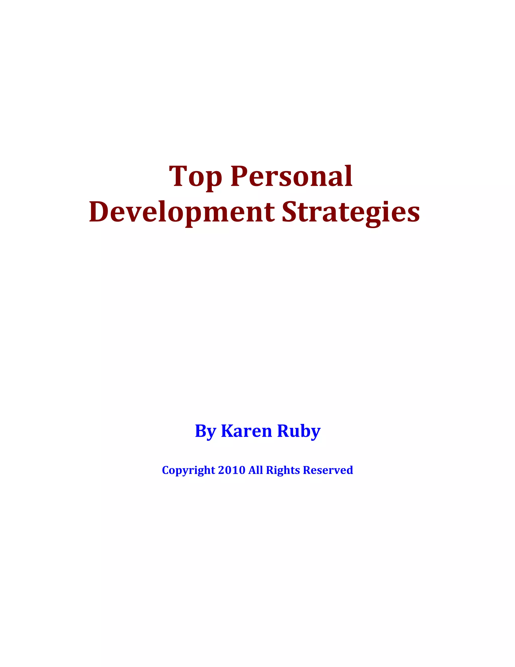 Top personal-development-strategies | PDF | Family and Relationships