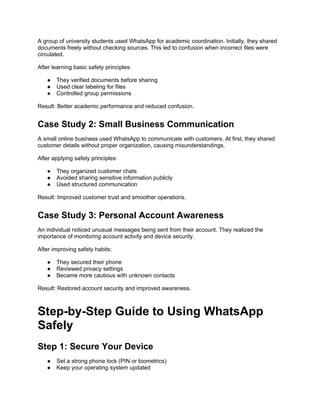 Comprehensive Guide to WhatsApp Security and Privacy in 2026 | DOCX