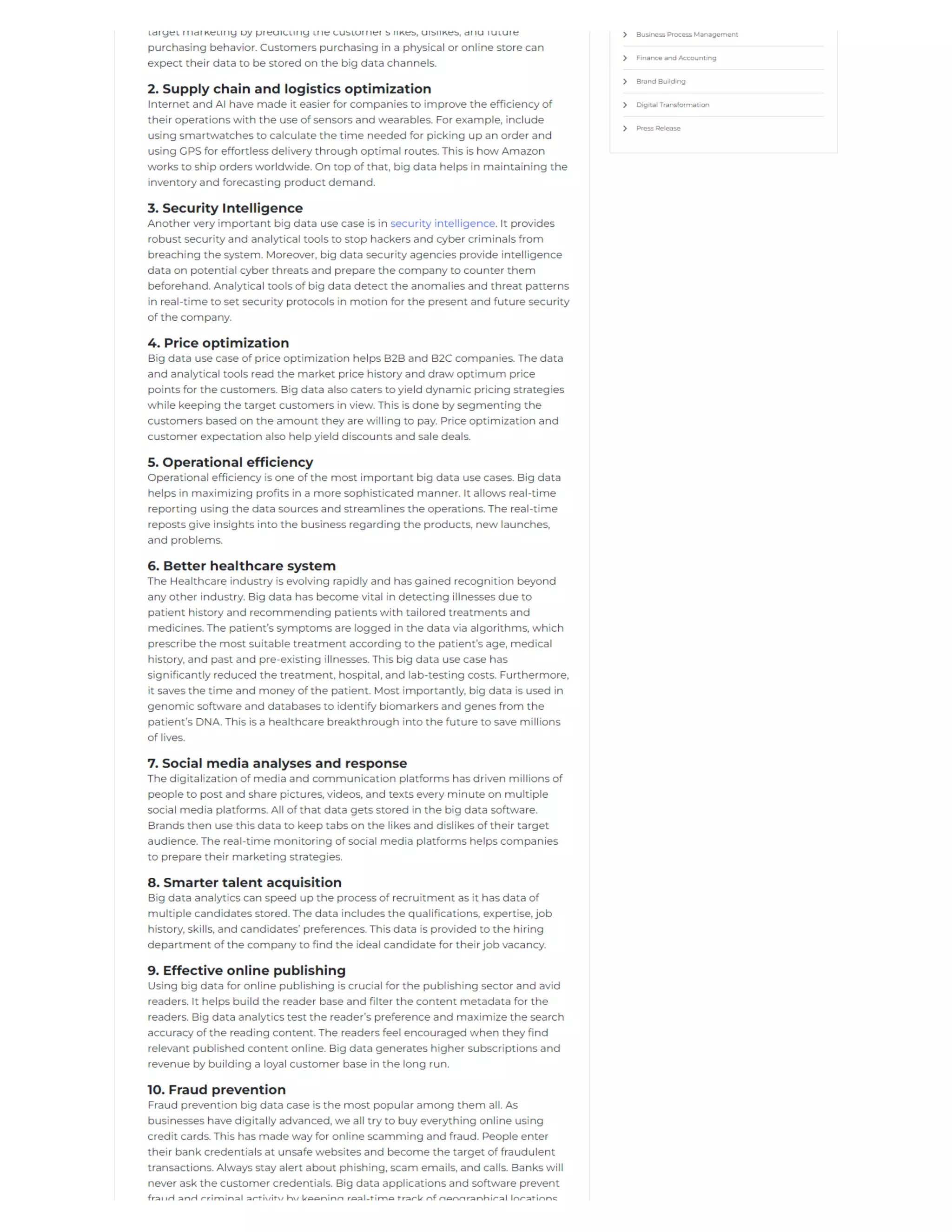 Top 10 Use Cases Of Big Data You Should Know In 2022 | PDF