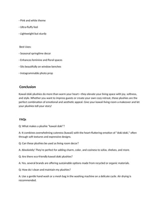 Top 10 Kawaii Doki Plushies to Brighten Your Living Room Decor | PDF