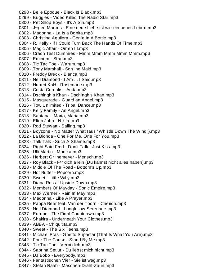 Top 1000 songs of the last 30 years