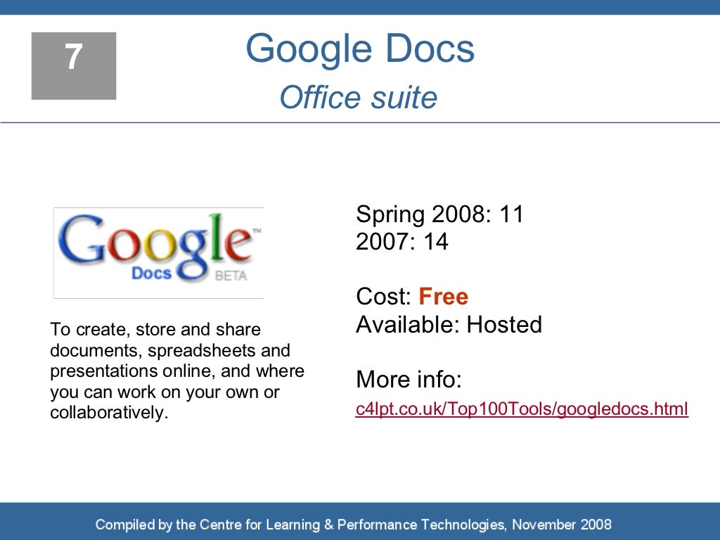 7 Google Docs Office suite