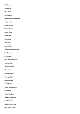 Cool Usernames For Minecraft