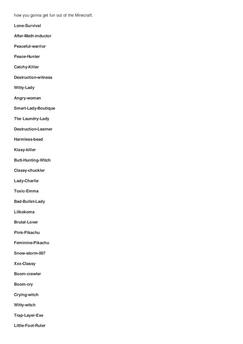 Top 100 cool minecraft girl names cute nicknames