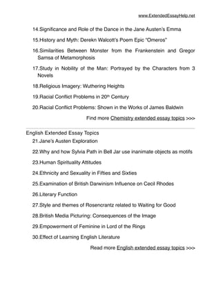 Top 100 Extended Essay Topics | PDF