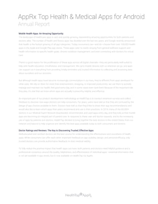 Top 100 health & medical apps for Android. Annual AppRx Report by ...