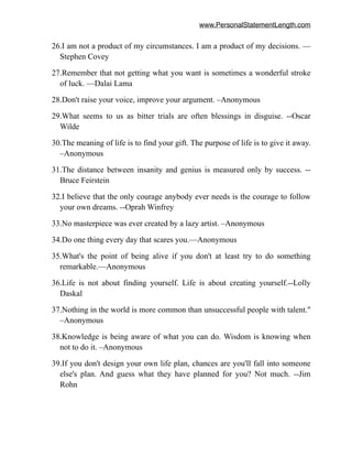 100 Best Quotes for Personal Statement | PDF