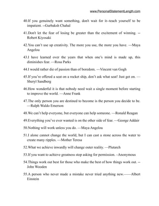100 Best Quotes for Personal Statement | PDF