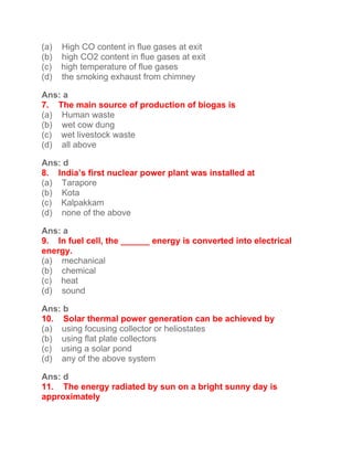Top 100 power plant engineering objective questions & answers | PDF