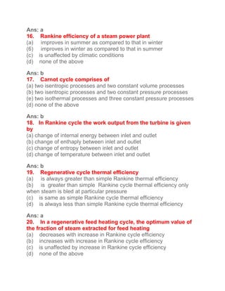 Top 100 power plant engineering objective questions & answers | PDF