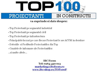Top 100 Proiectanti in Constructii 2010 | PPT