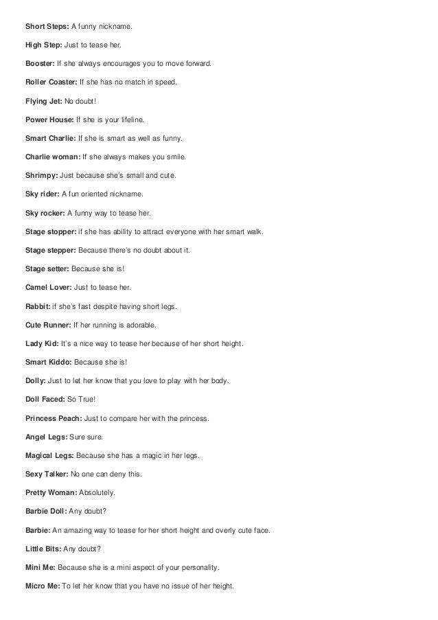 Top 100 Sweetest Cute Nicknames For Short Girls Cute Nicknames Top 100 Sweetest Cute Nicknames For Short Girls Cute Nicknames