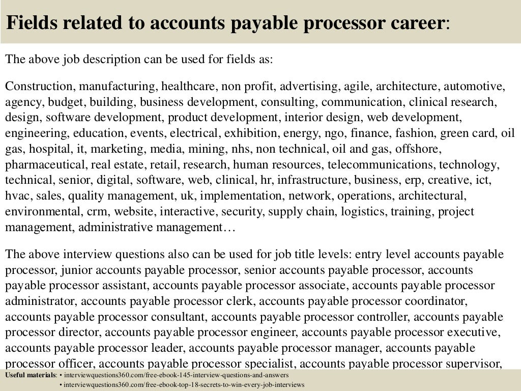 Top 10 Accounts Payable Processor Interview Questions And Answers top-10-accounts-payable-processor-interview-questions-and-answers