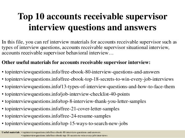 Top 10 Accounts Receivable Supervisor Interview Questions And Answers top-10-accounts-receivable-supervisor-interview-questions-and-answers