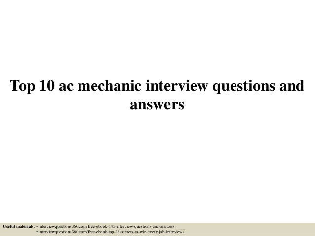 Top 10 ac Mechanic Interview Questions And Answers top-10-ac-mechanic-interview-questions-and-answers