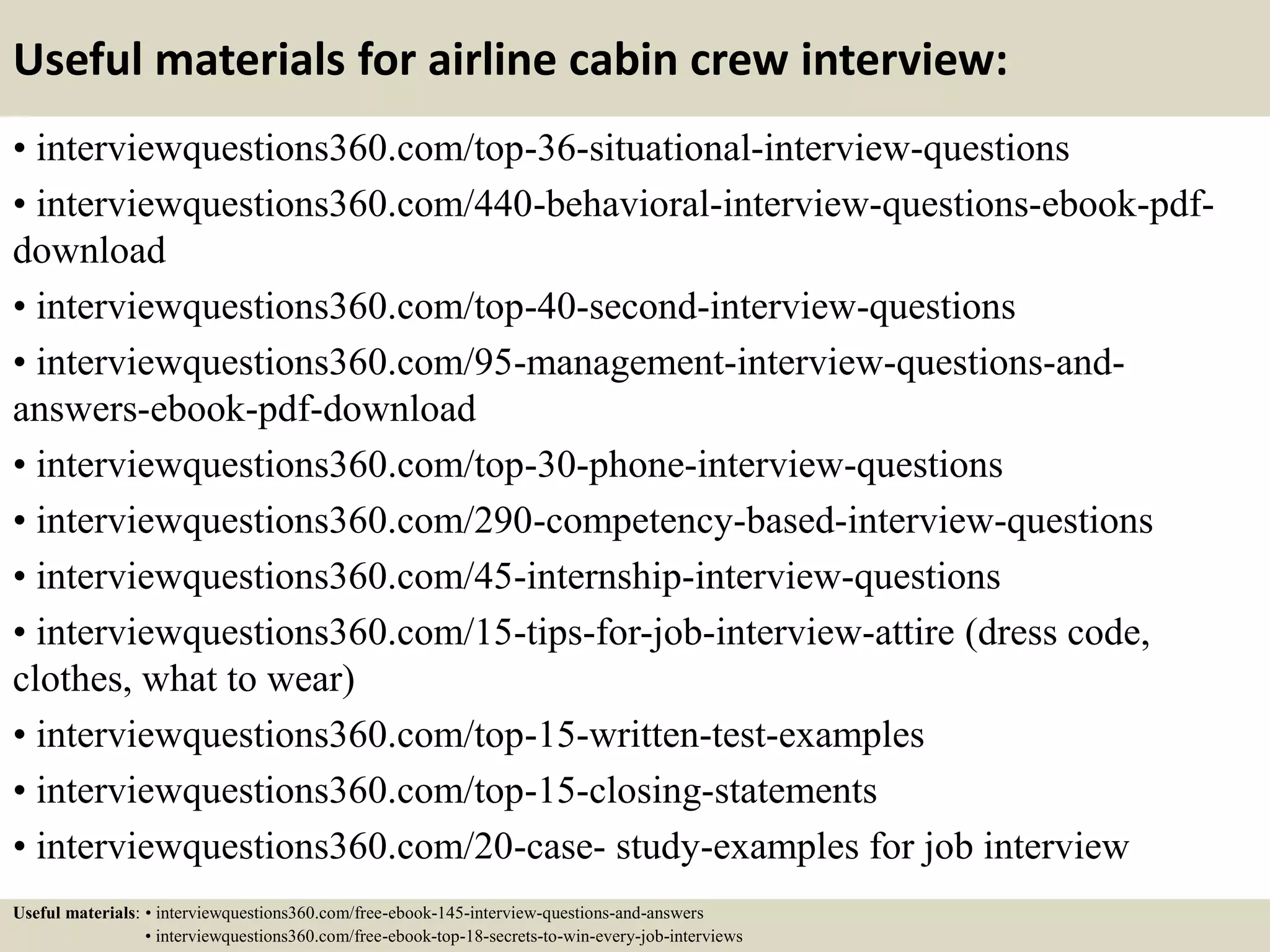 Top 10 airline cabin crew interview questions and answers | PPTX