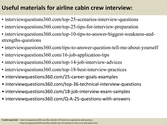Top 10 airline cabin crew interview questions and answers | PPT