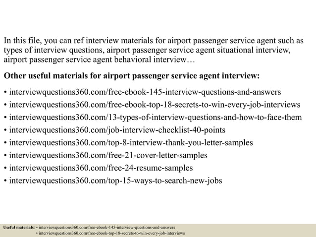 Top 52 airport passenger service agent interview questions and answers ...