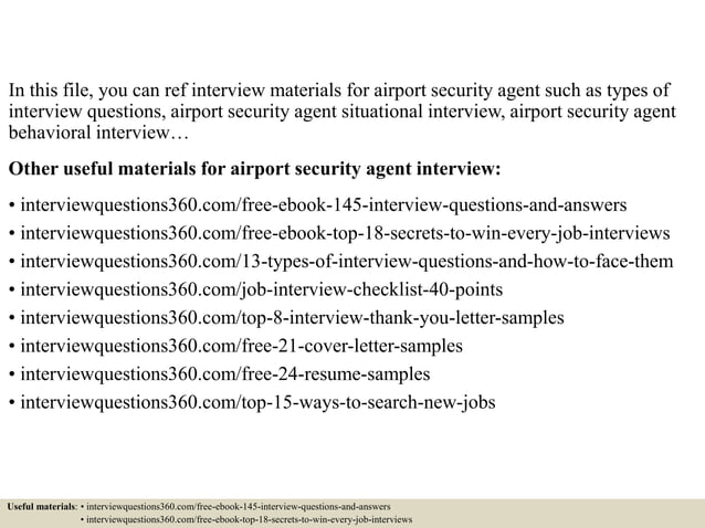 Top 10 airport security agent interview questions and answers | PPTX