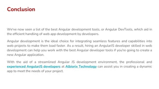 Top 10 Angular Development Tools For Developers | PPT