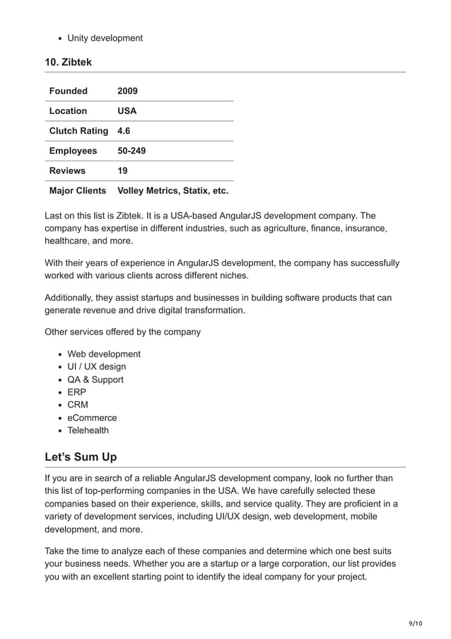 Top 10 Angularjs Development Companies Pdf