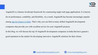 Top 10 AngularJS Development Companies in India for 2023 | PPT