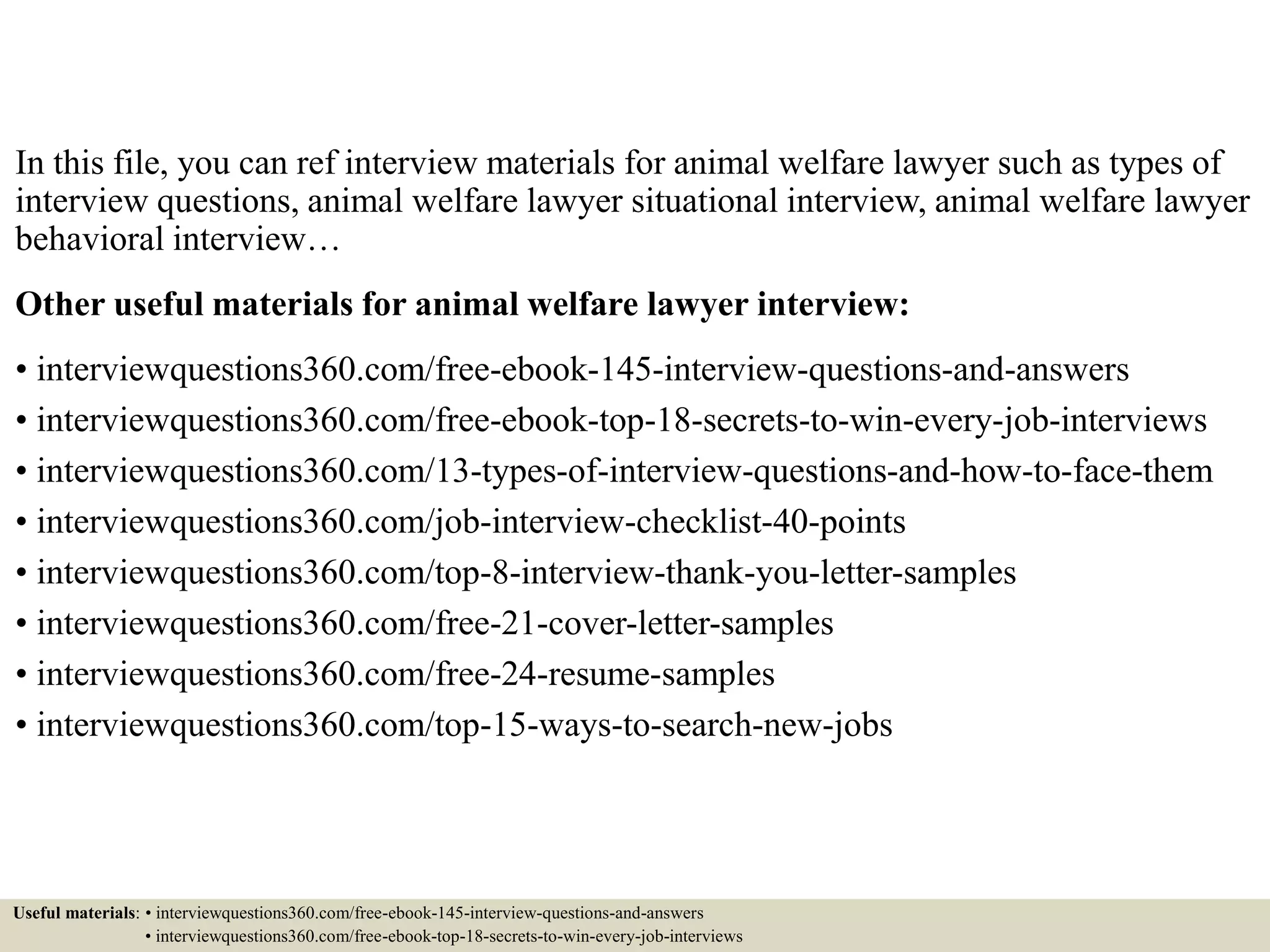 Top 10 animal welfare lawyer interview questions and answers | PPT