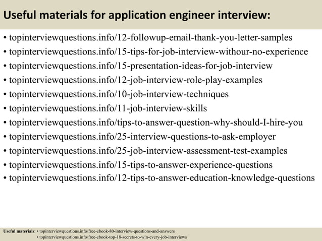 Top 10 application engineer interview questions and answers | PPT