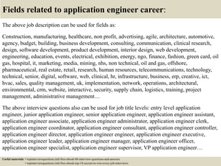Top 10 application engineer interview questions and answers | PPT