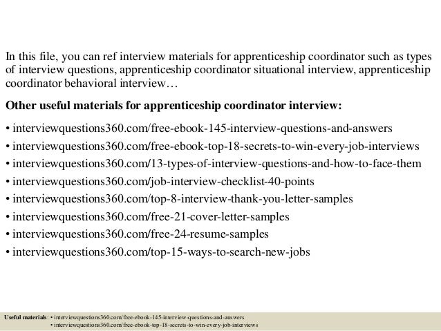 Top 10 apprenticeship coordinator interview questions and answers