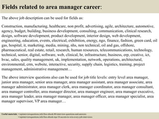 Top 10 area manager interview questions and answers | PPTX