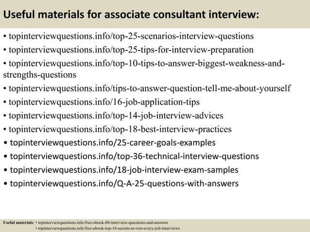 Top 10 associate consultant interview questions and answers | PPTX ...