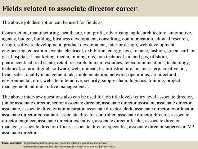 Top 10 associate director interview questions and answers | PPTX ...