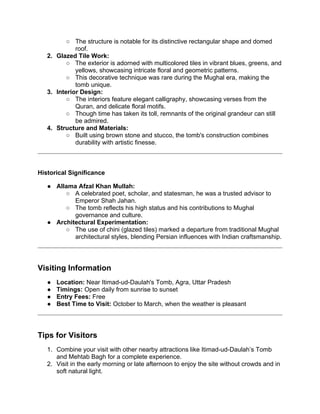 Top 10 Attractions and Places to Visit in Agra | PDF