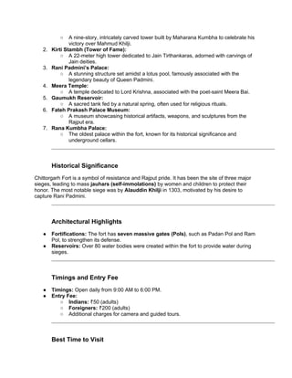 Top 10 Attractions and Places to Visit in Rajasthan | PDF