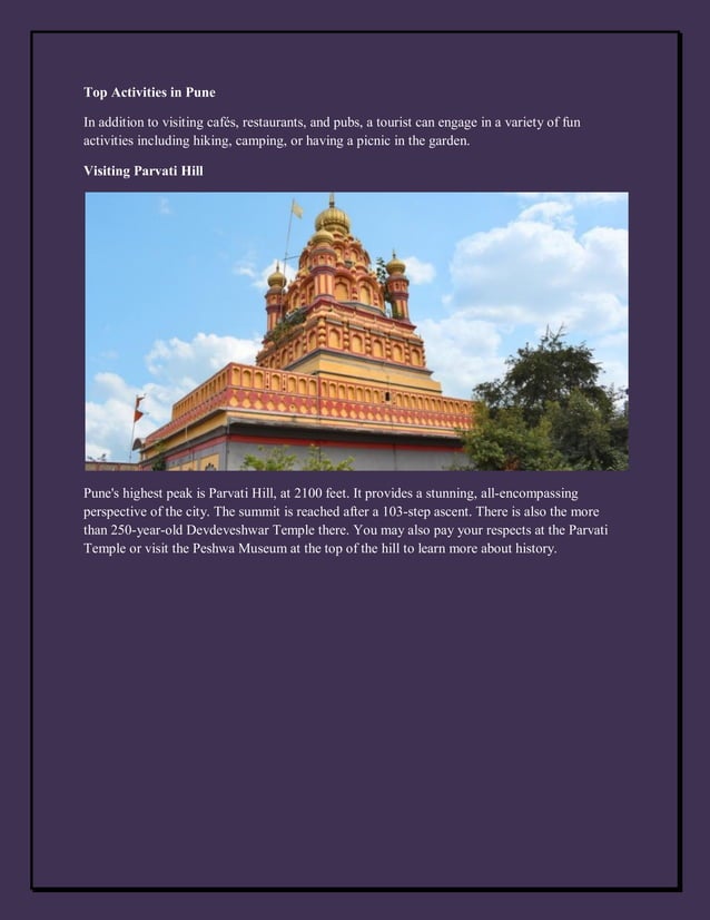 Top 10 Attractions in Pune | PDF