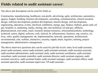 Top 10 audit assistant interview questions and answers | PPTX