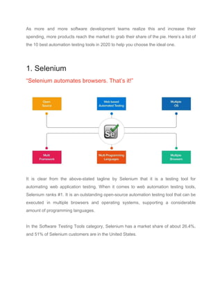 Top 10 Automation Testing Tools in 2020 | PDF