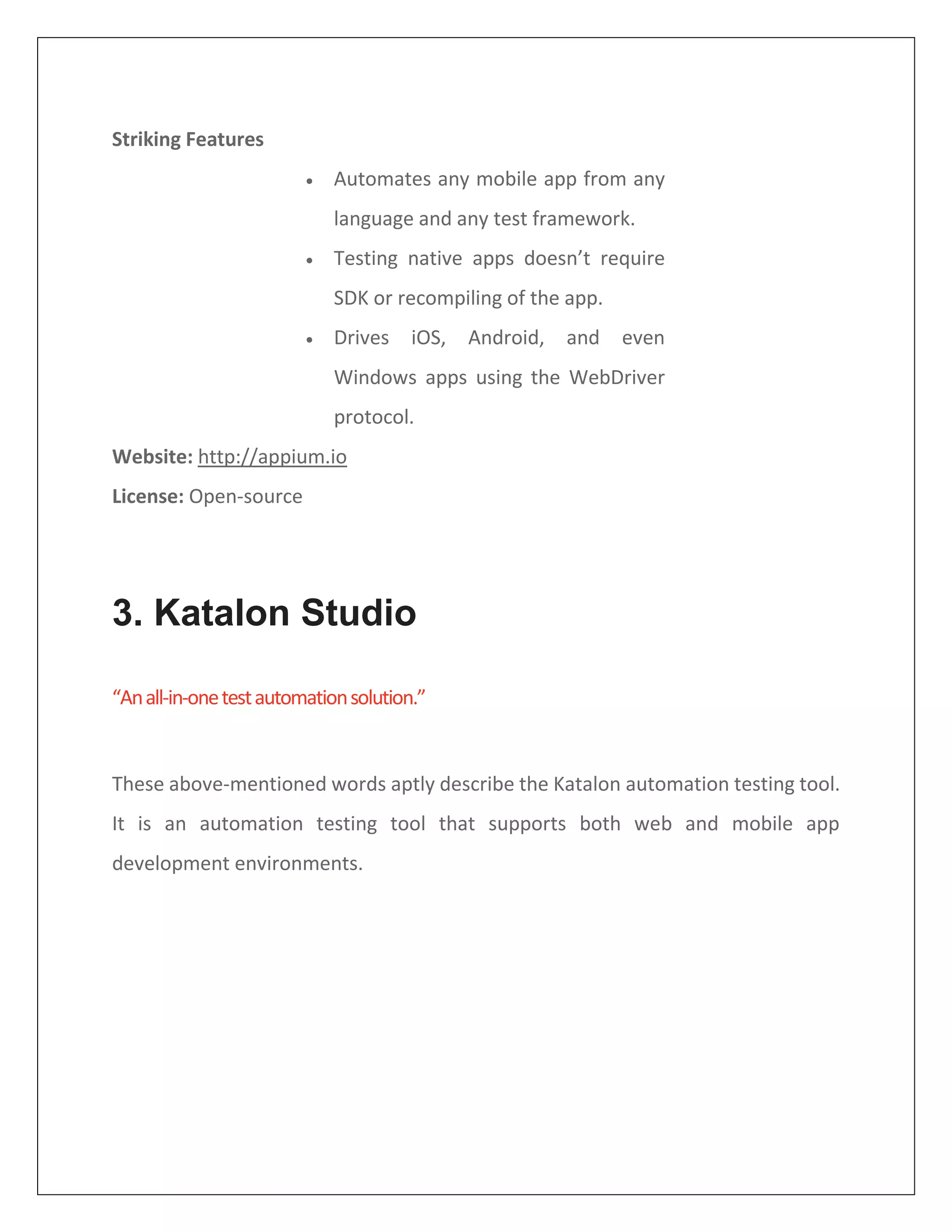 Top 10 Automation Testing Tools In 2020 Pdf