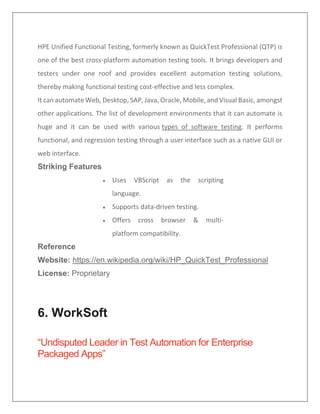 Top 10 Automation Testing Tools in 2020 | PDF