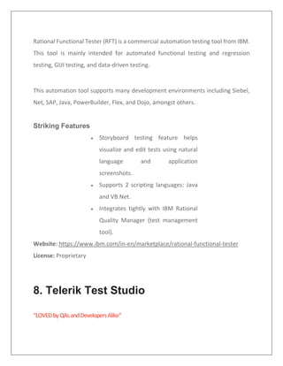 Top 10 Automation Testing Tools in 2020 | PDF