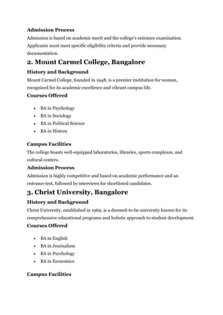 top 10 ba colleges in Karnataka......... | PDF