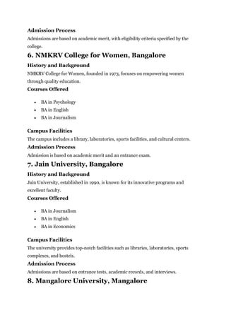 top 10 ba colleges in Karnataka......... | PDF